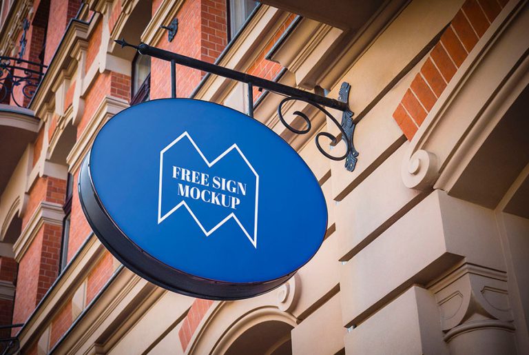 Free modern signboard mockup - Instant Download