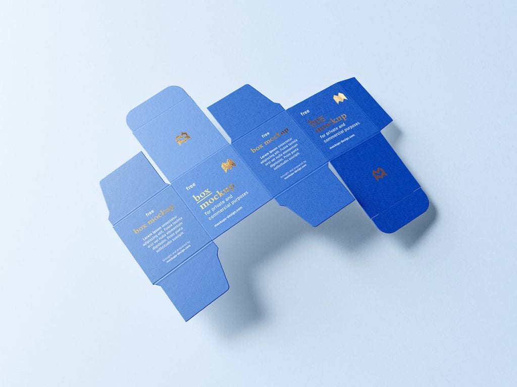 Free square unfolded box mockup - Mockups Design