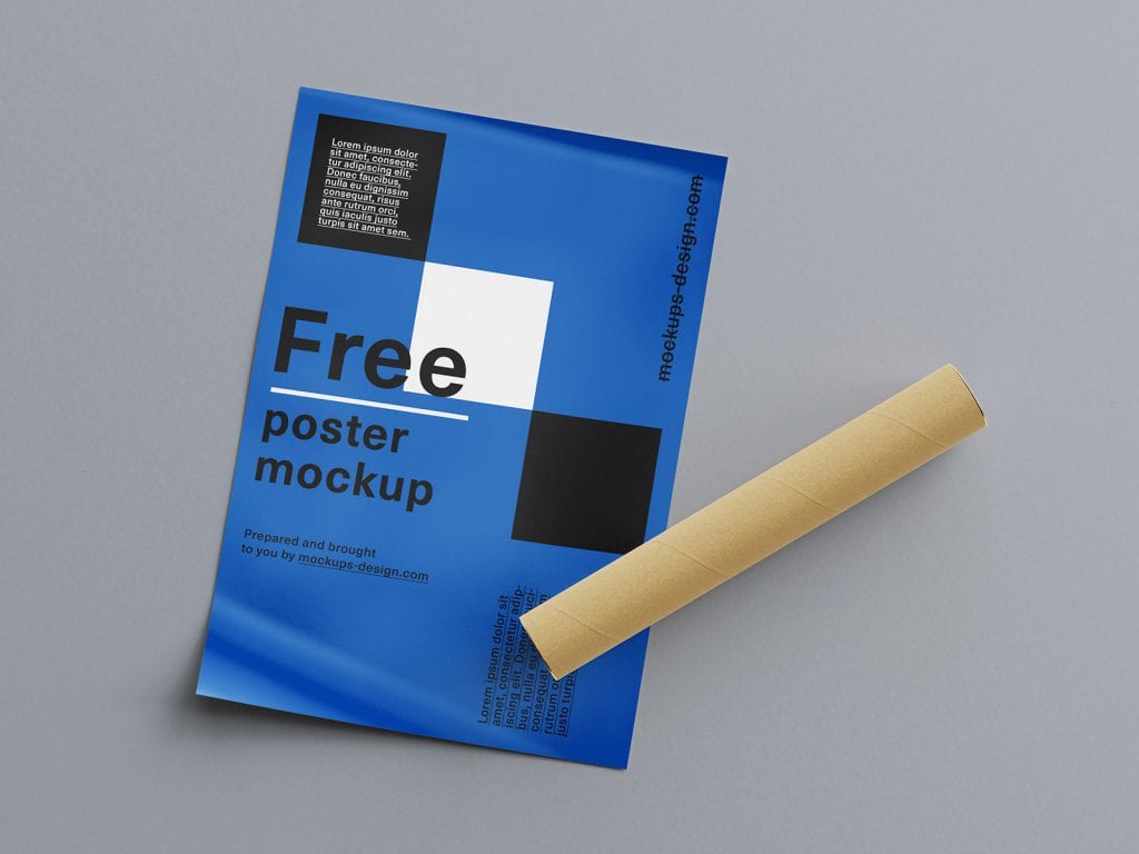 Free rolled poster mockup - Mockups Design