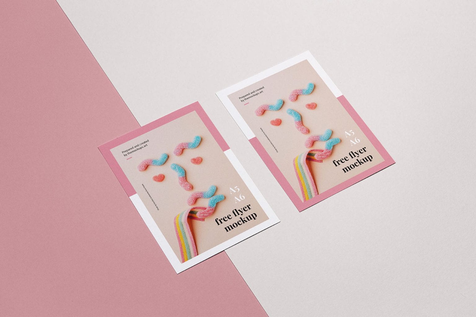 Free pair of A6 flyers mockup - Mockups Design