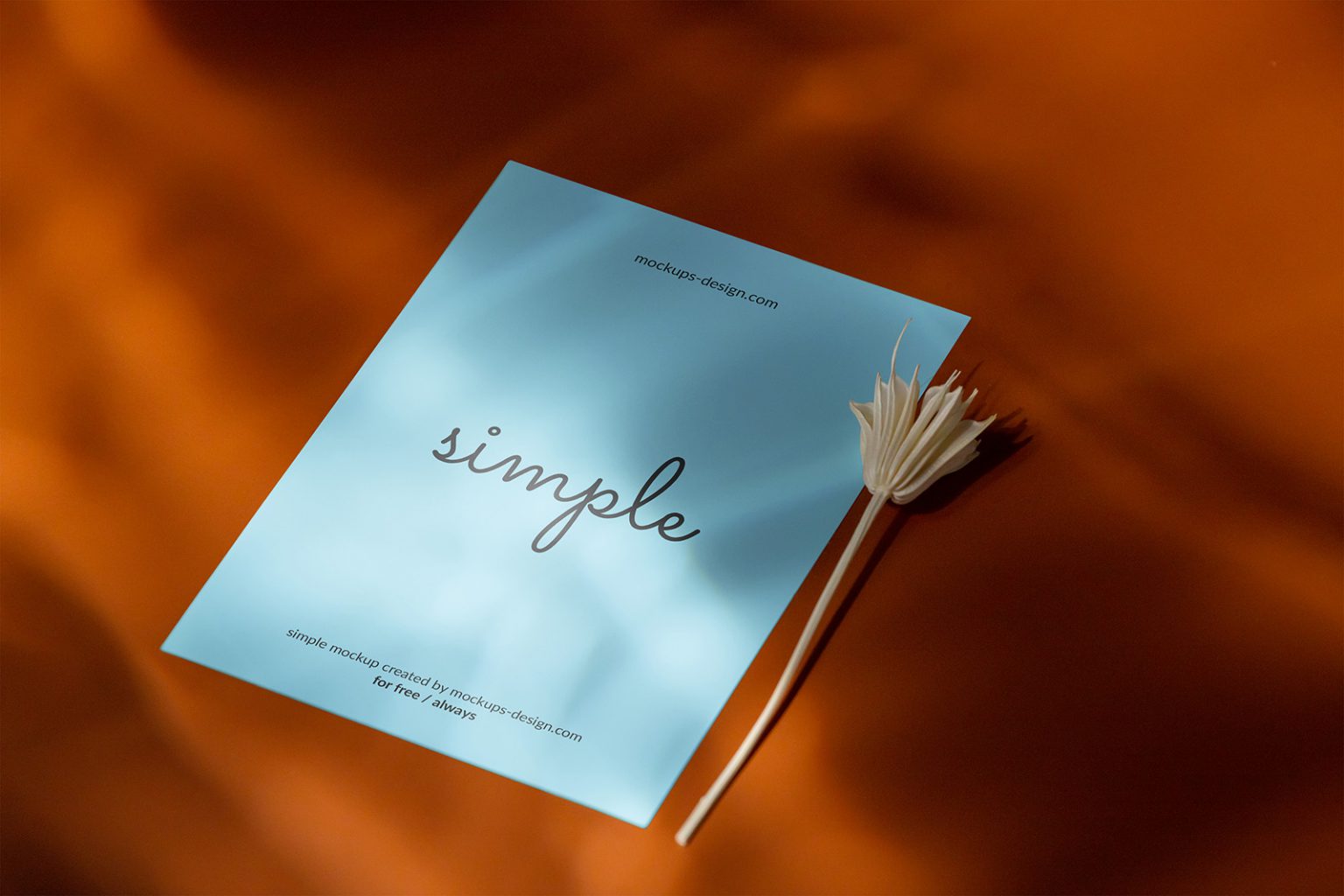 A6 flyer with shadows overlay mockup - Mockups Design