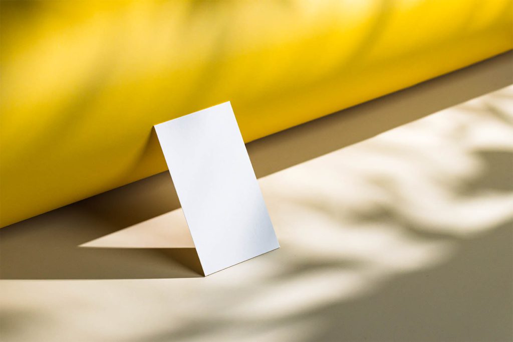 Business card with yellow background mockup - Mockups Design