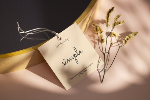 Free square label tag mockup - Mockups Design