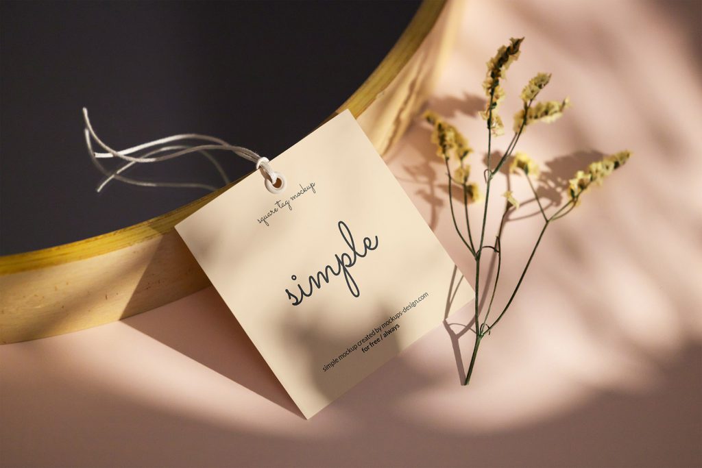 Square label tag mockup - Mockups Design