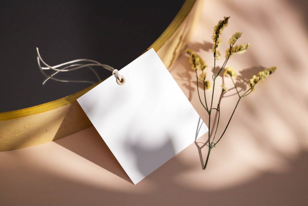 Square label tag mockup - Mockups Design