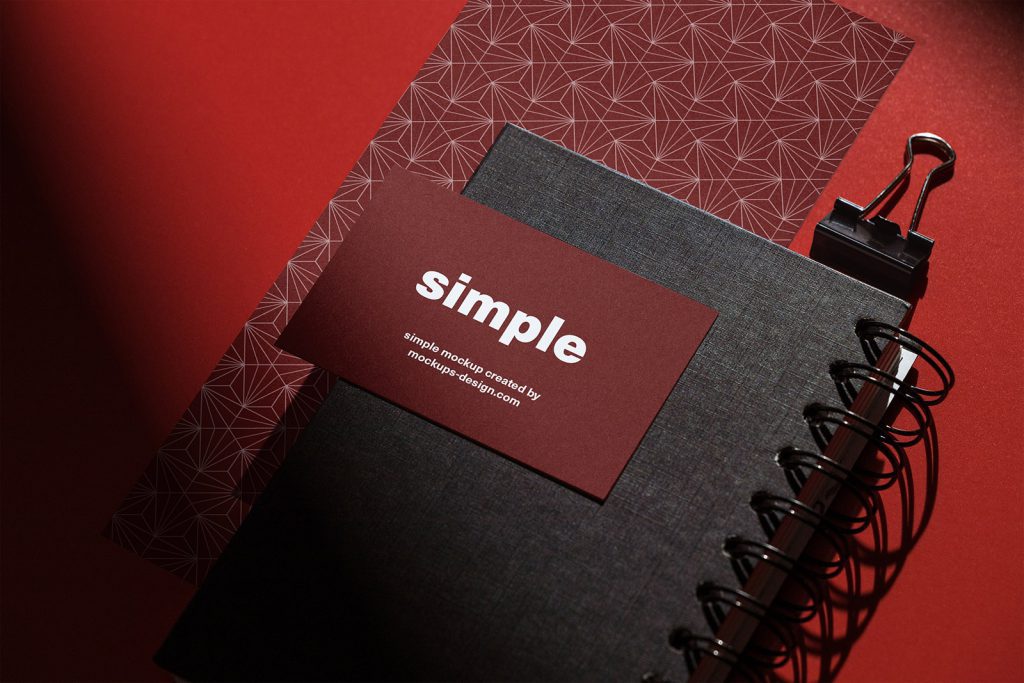 Business card on the notepad mockup - Mockups Design