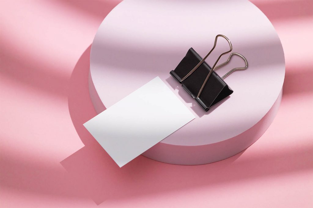 Business card with paper clip mockup - Mockups Design