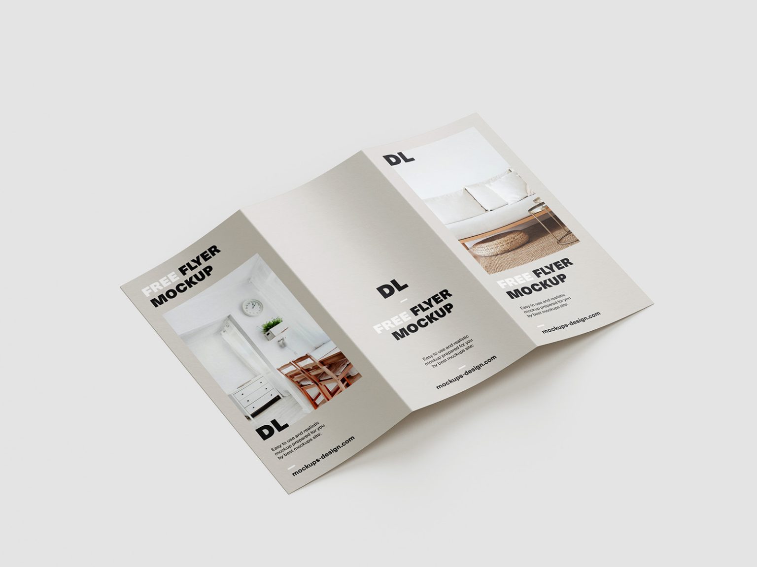 Customizable tri-fold DL flyer mockup - Mockups Design