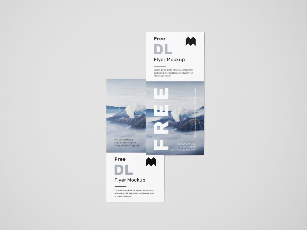 Free simple DL flyers mockup - Mockups Design
