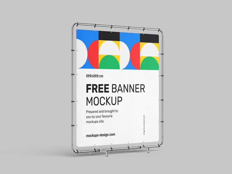 Free baner mockup / 200 x 200 cm - Mockups Design