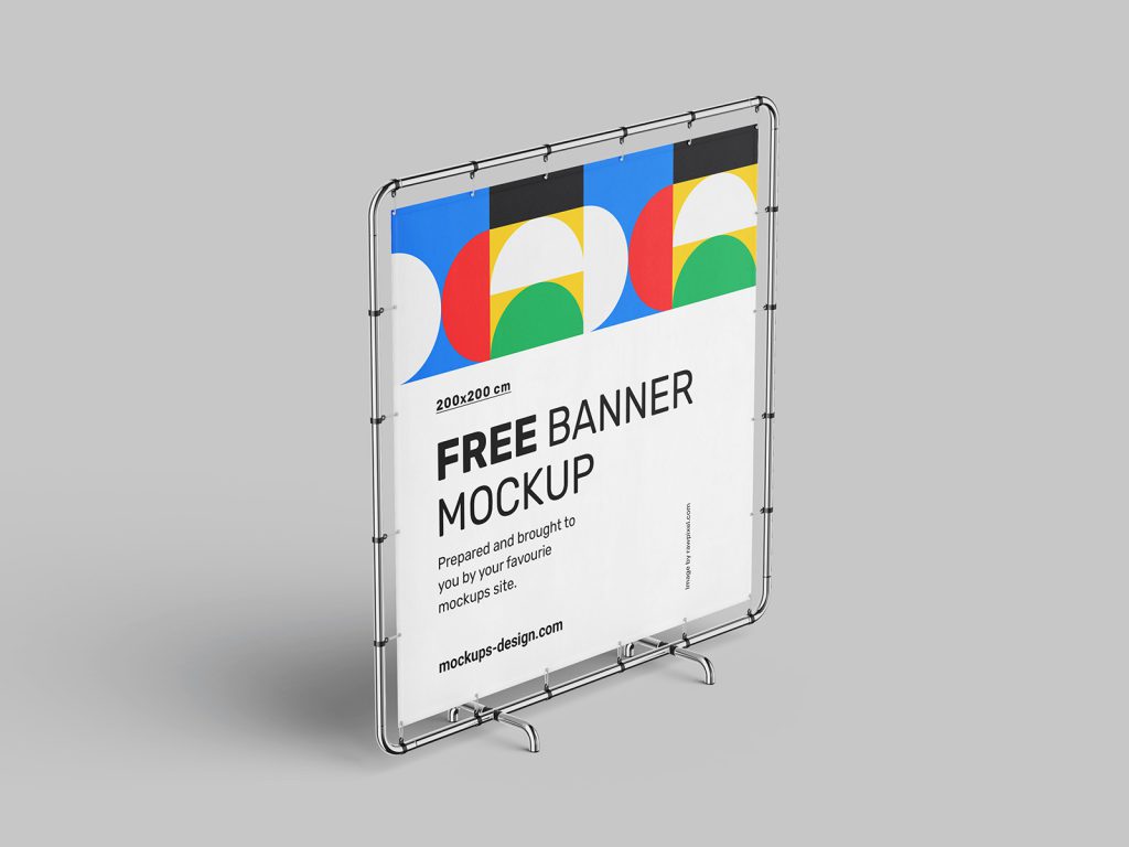 Free baner mockup / 200 x 200 cm - Mockups Design