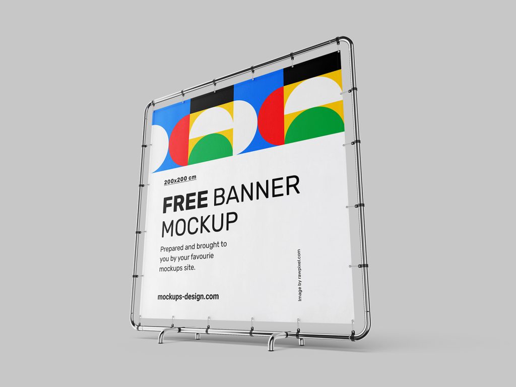 Free baner mockup / 200 x 200 cm - Mockups Design