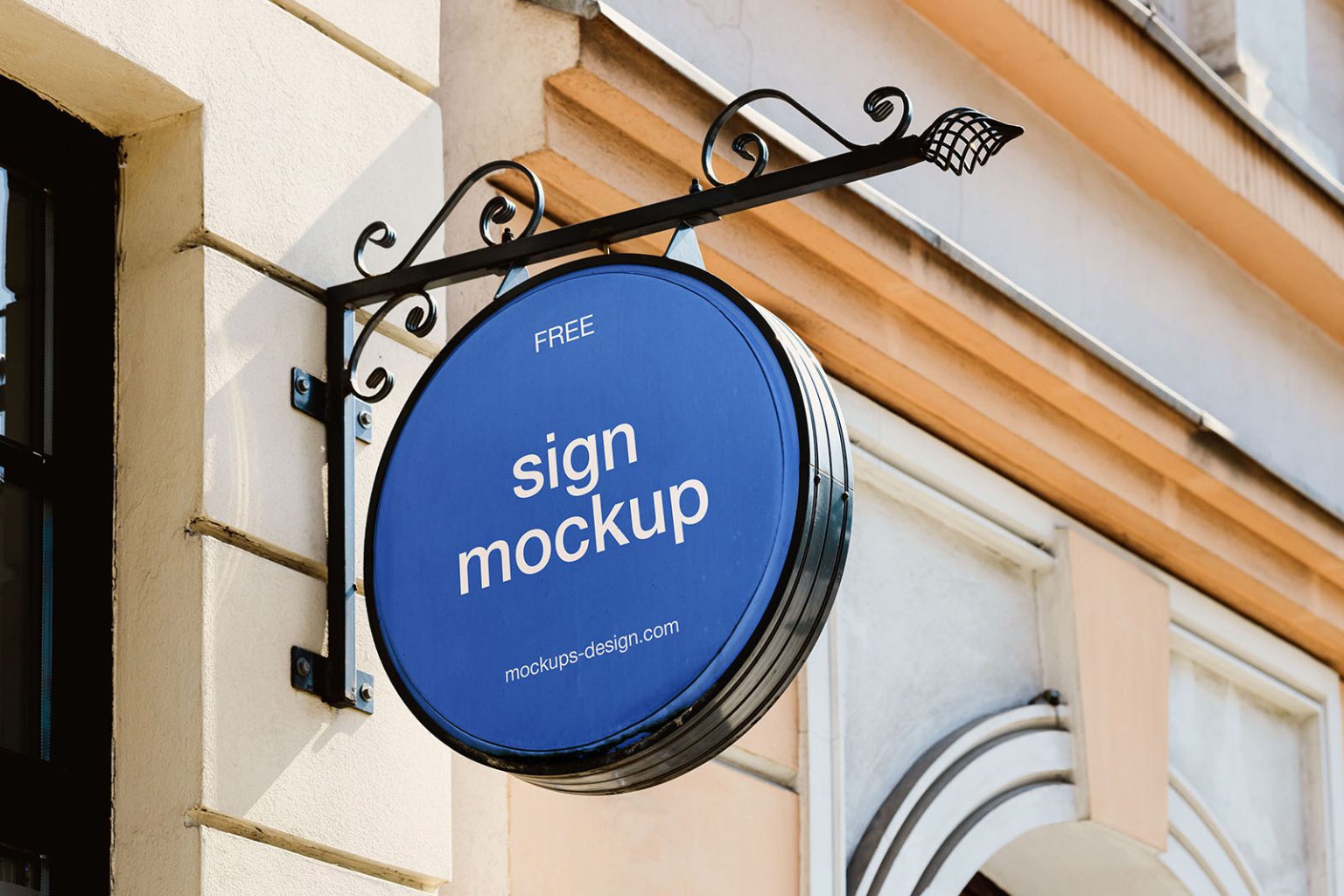 Round sign mockup - Mockups Design