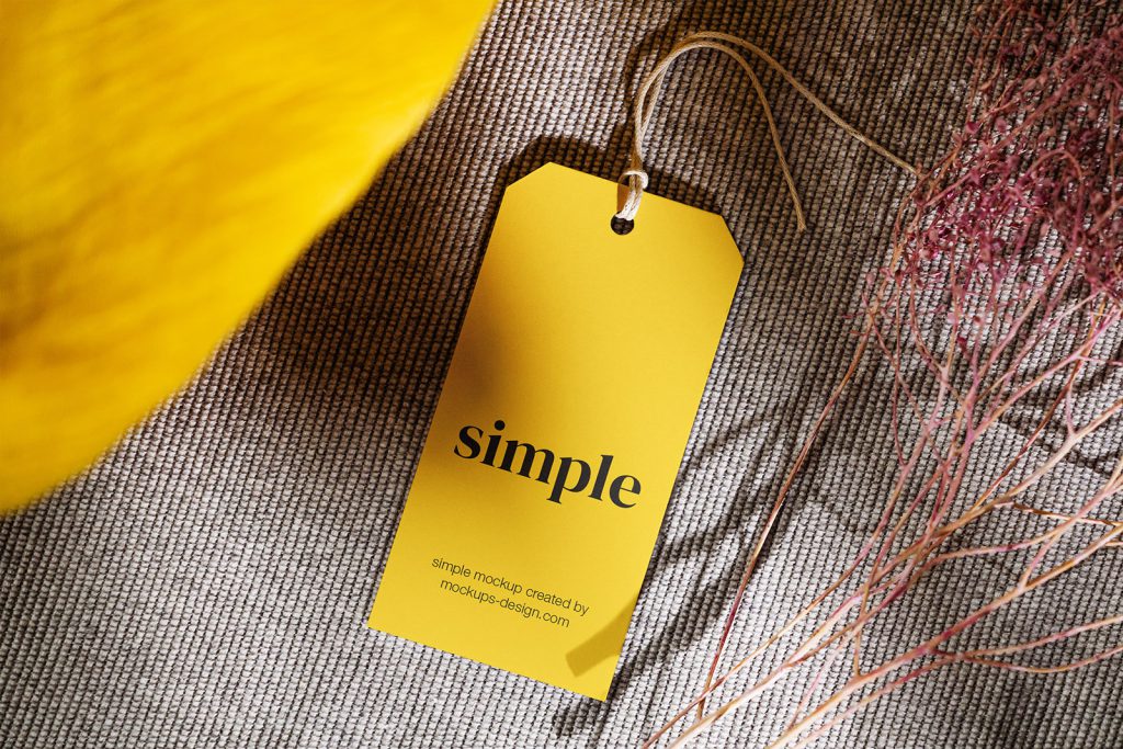 Free simple label tag mockup - Mockups Design