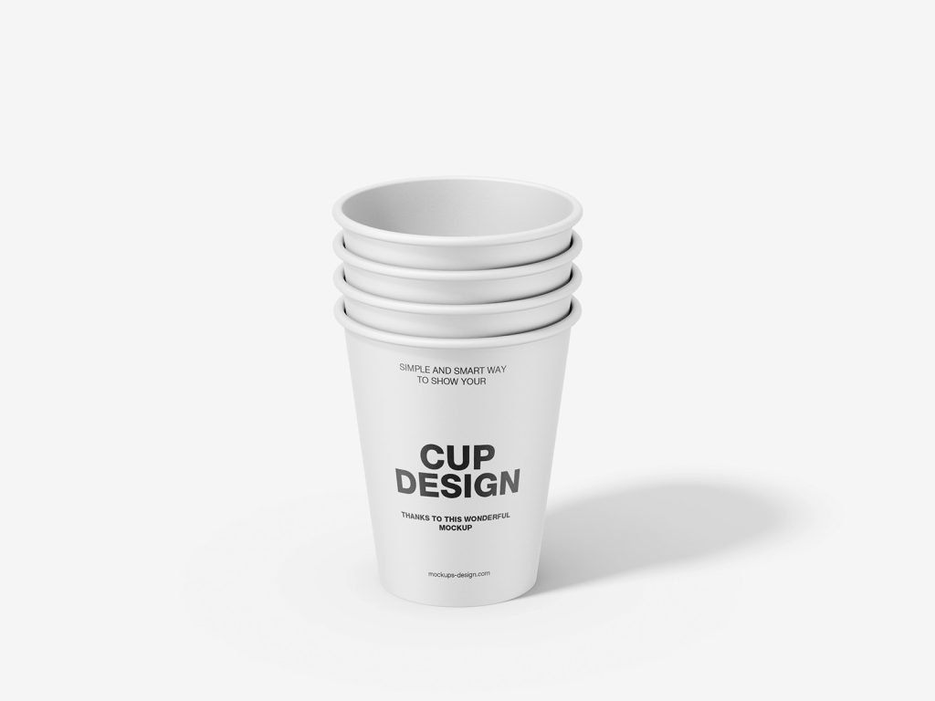 Free stacked paper cups mockup - Mockups Design