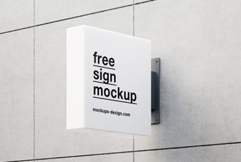 Square wall sign mockup - Instant Download