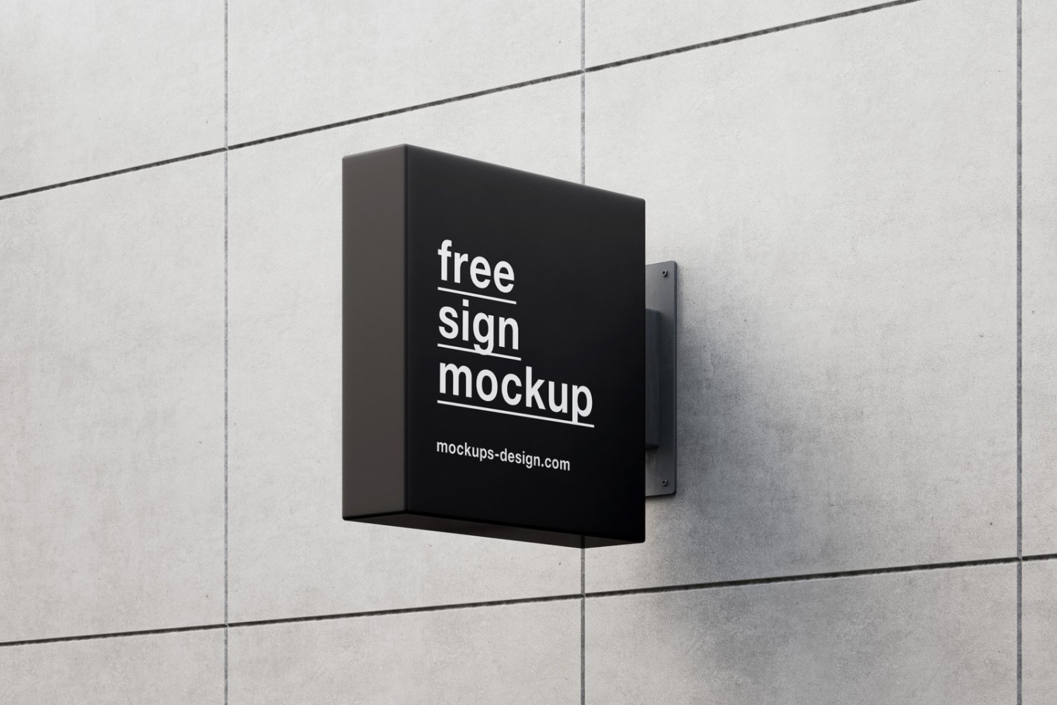 Square sign on a building wall mockup - Instant Download