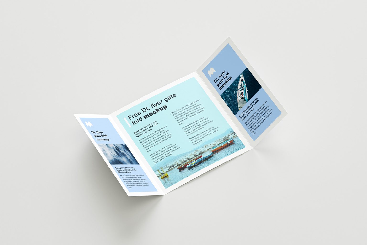 Free DL gate fold flyer mockup - Mockups Design