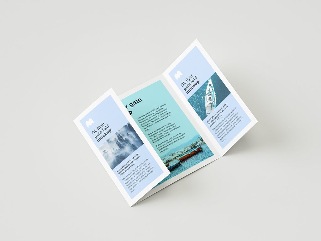 Free DL gate fold flyer mockup - Mockups Design