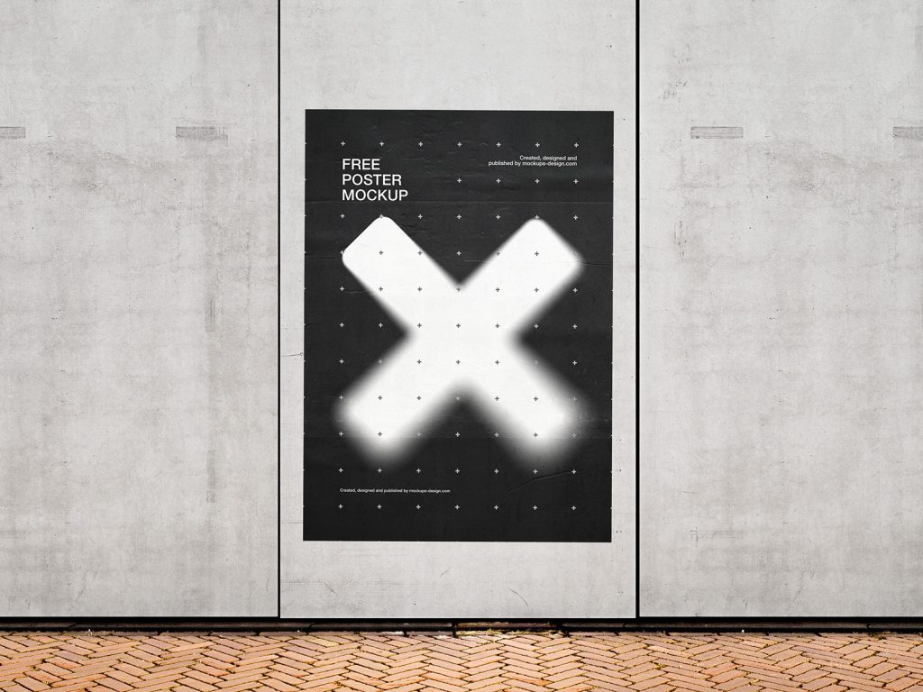 Posters on concrete wall mockup - Instant Download