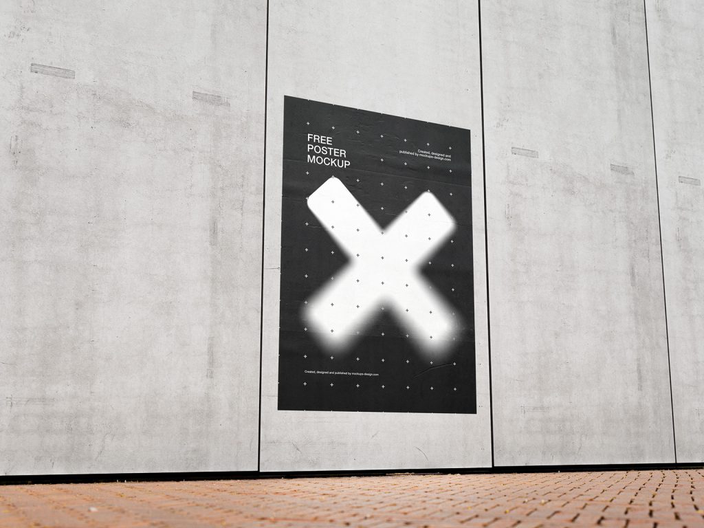 Posters on concrete wall mockup - Instant Download