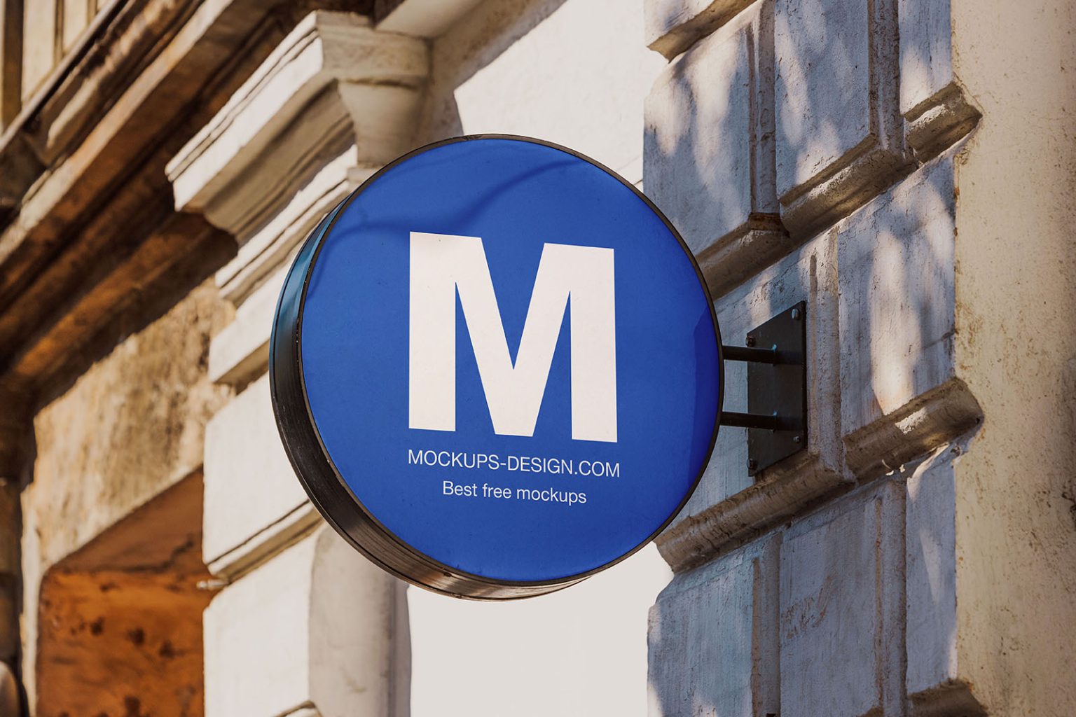 Street round sign mockup - Mockups Design