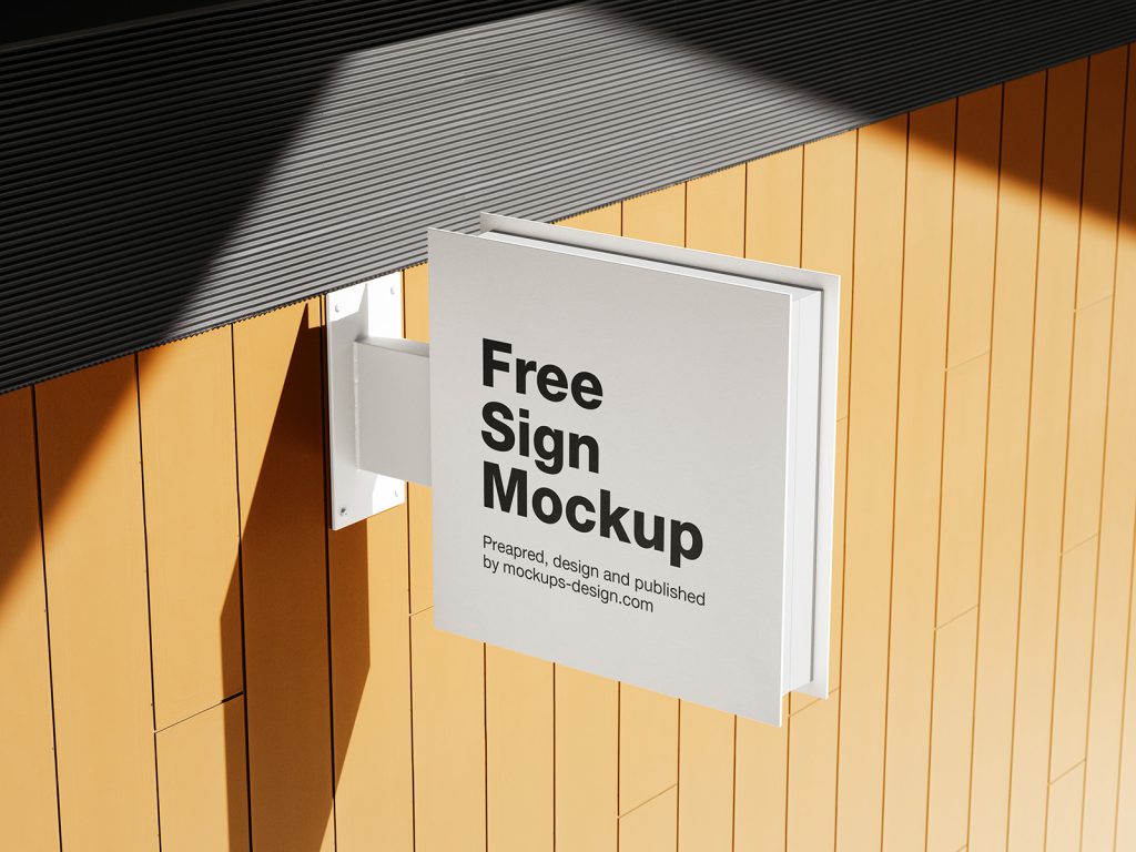 Square metal sign mockup - Instant Download