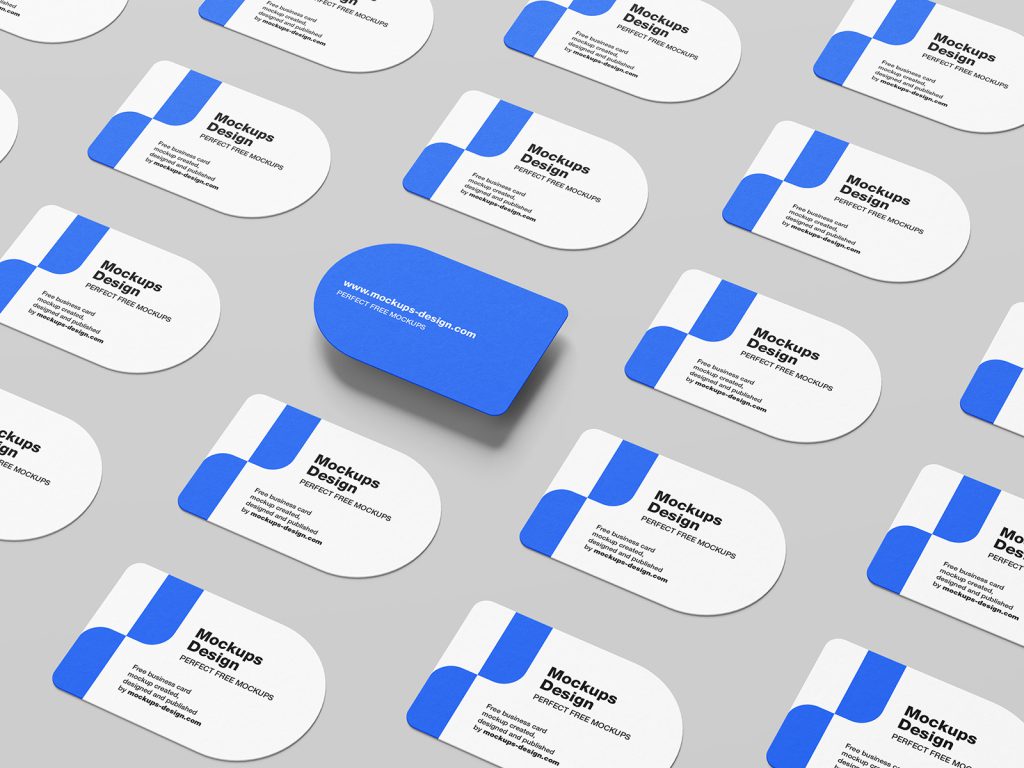 Half circle business card mockup - Mockups Design