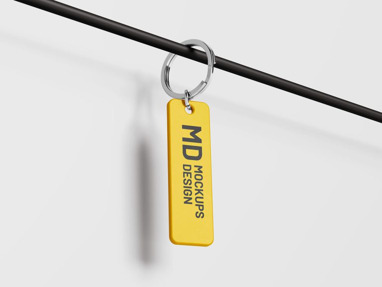 Free rectangle keychain mockup - Mockups Design