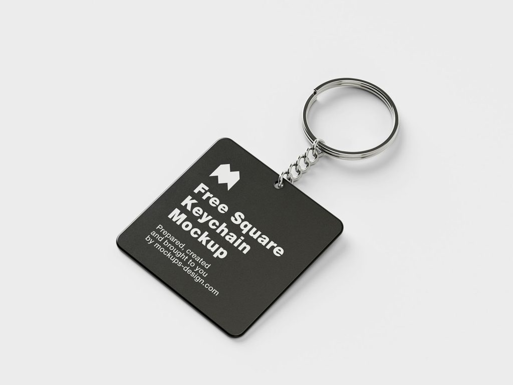Square key chain mockup - Mockups Design
