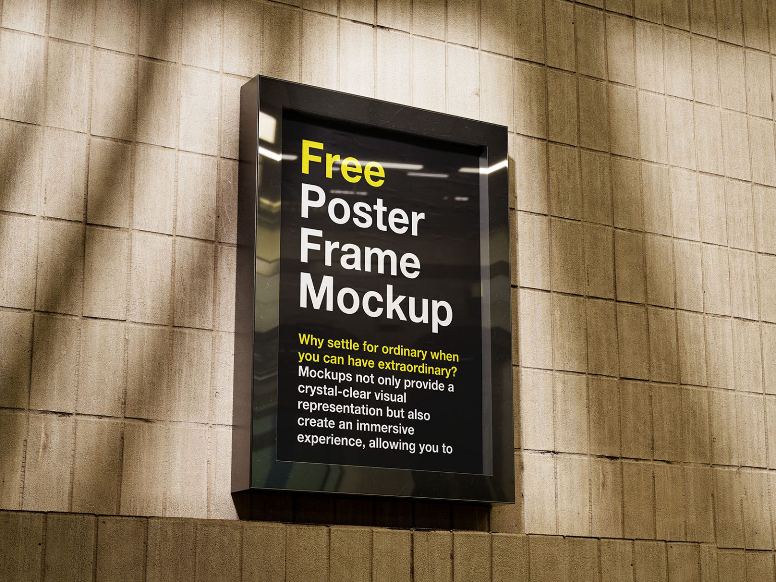 Poster in black frame mockup - Instant Download