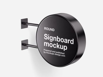 Round signboard mockup - Instant Download