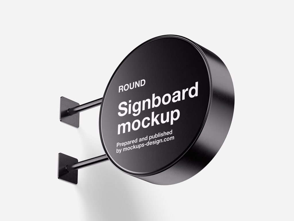 Round signboard mockup - Instant Download