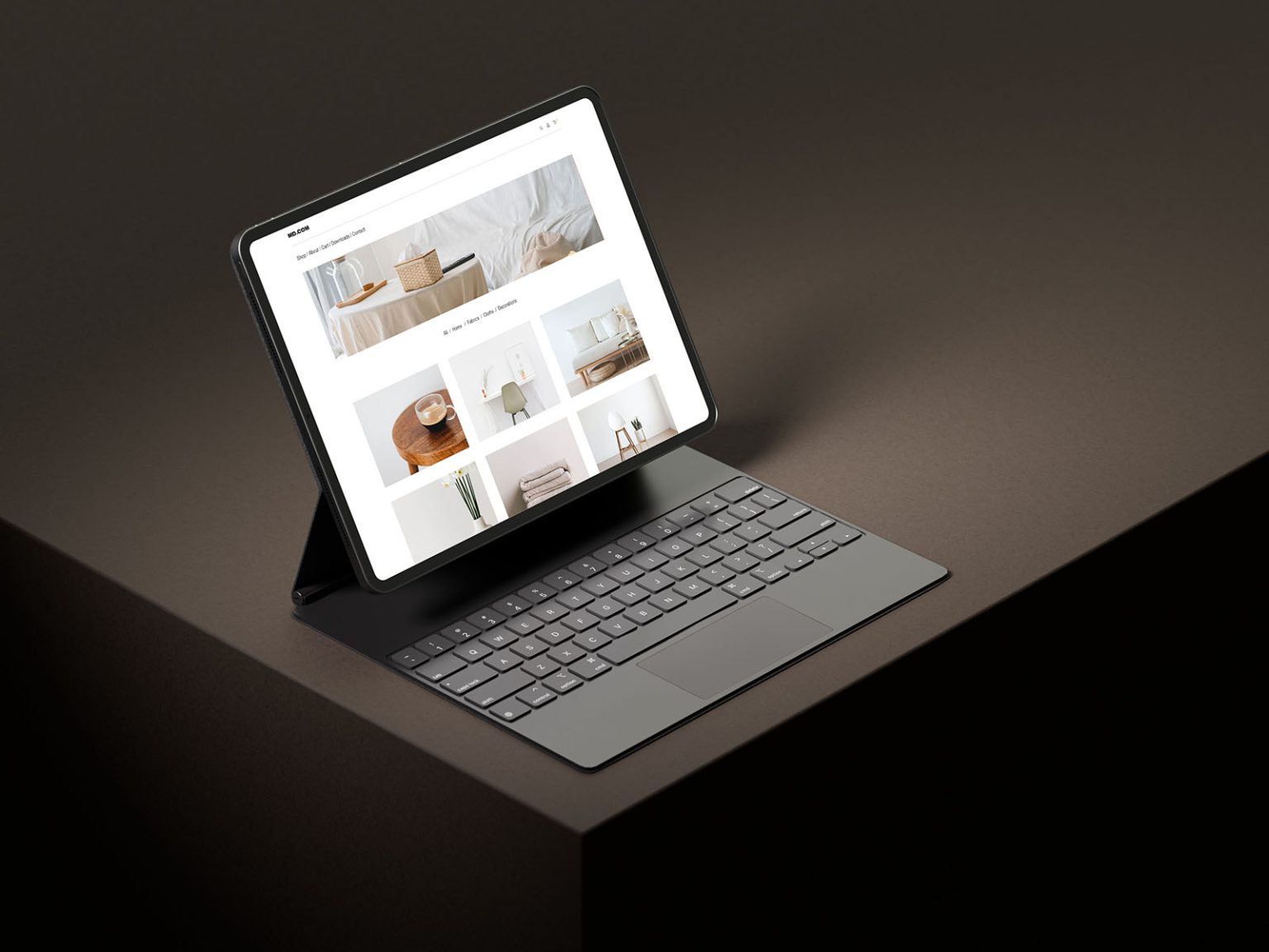 Tablet on dark background mockup - Mockups Design