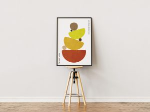 Poster on the stool mockup - Instant Download