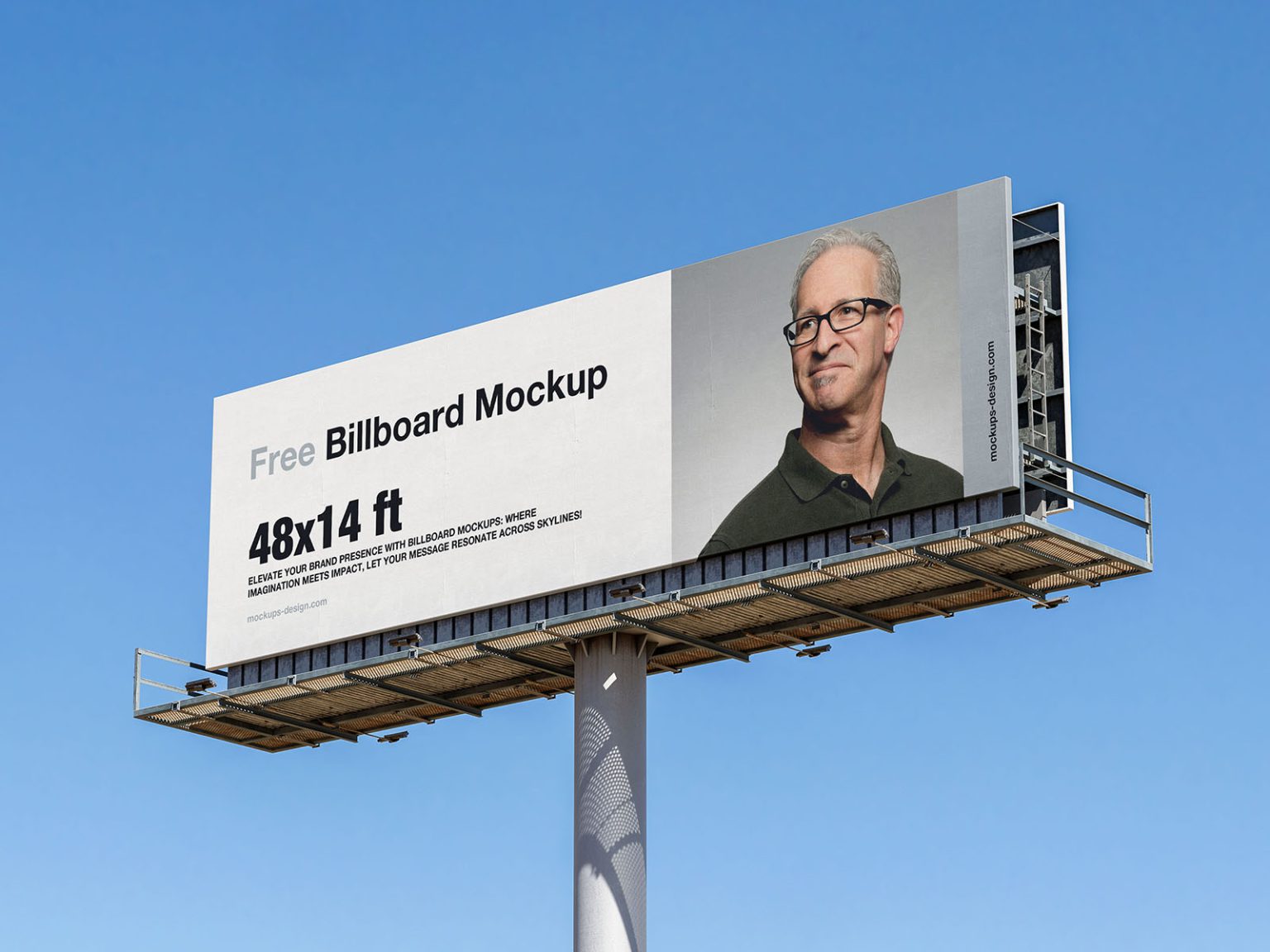 Wide billboard mockup / 48x14 ft - Mockups Design