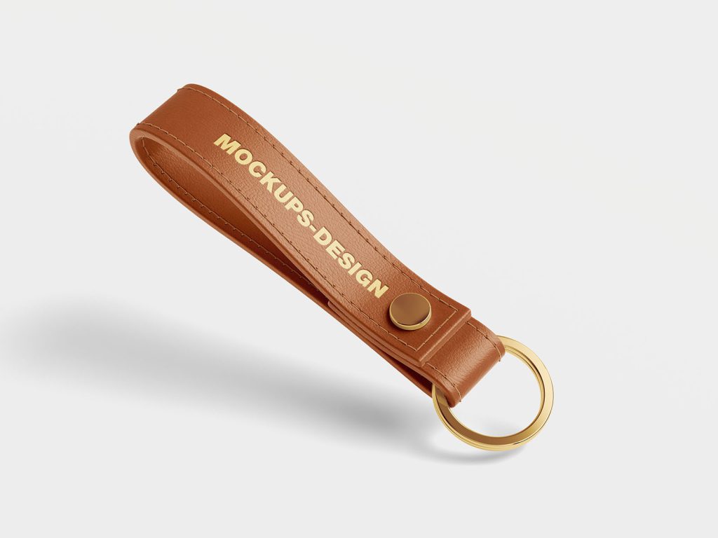 Free leather keychain mockup - Mockups Design