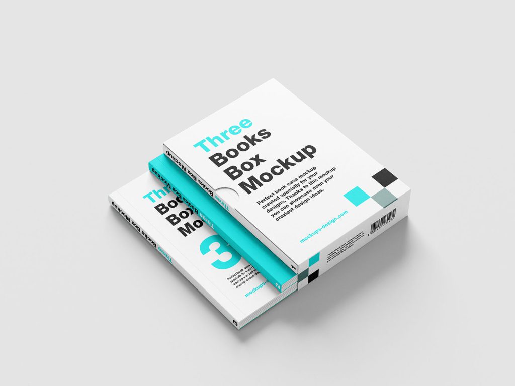 Three books box mockup - Mockups Design