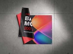 Banner on the floor mockup - Instant Download