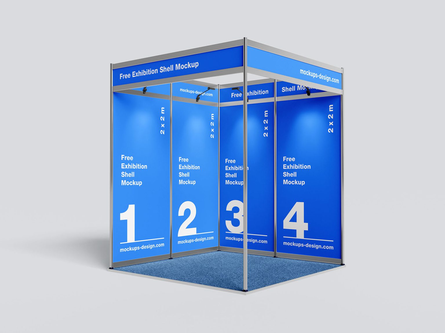 Exhibition shell mockup / 2 x 2 m - Mockups Design