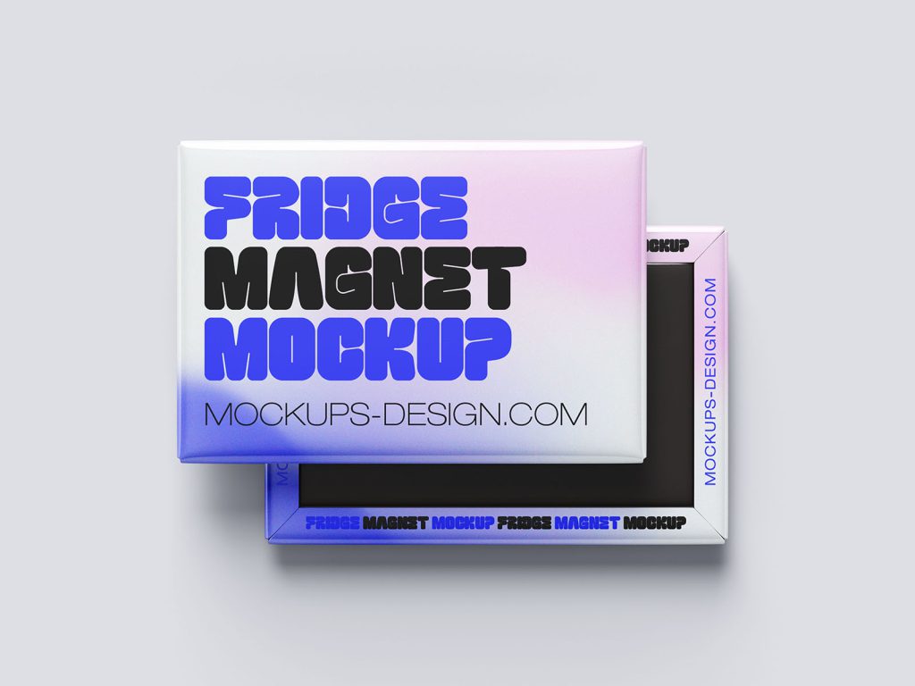 Rectangle fridge magnet mockup - Mockups Design