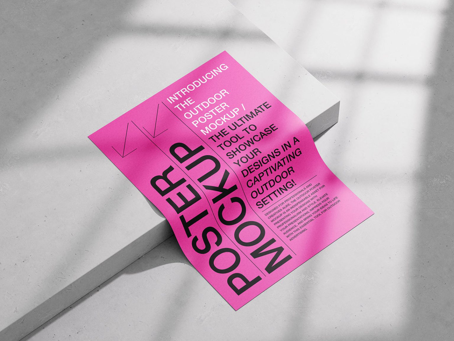 Poster on concrete background mockup - Instant Download