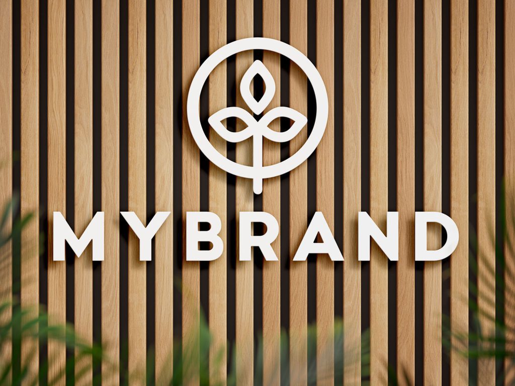 Logo on wooden panels mockup - Mockups Design