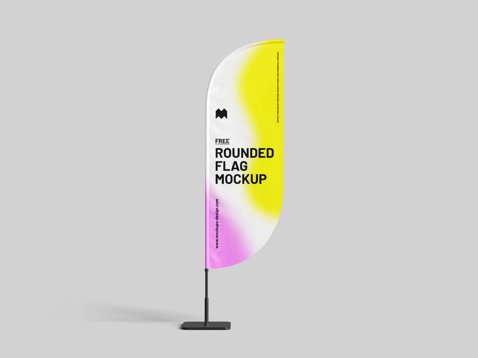 Rounded flag PSD template - Mockups Design