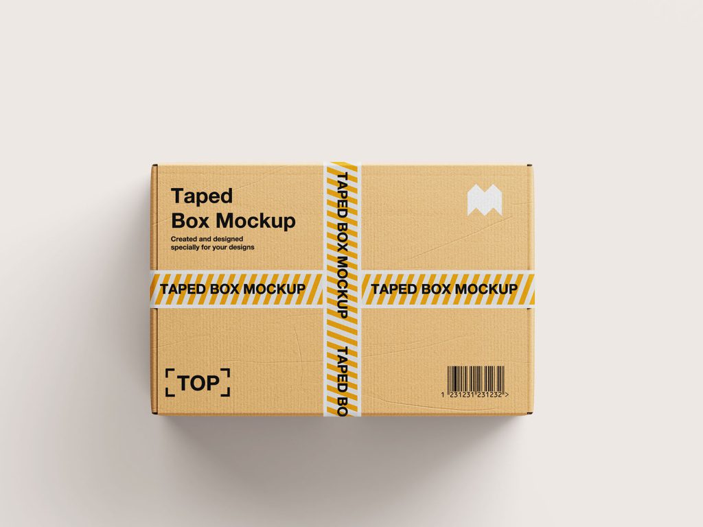 Taped box mockup - Mockups Design