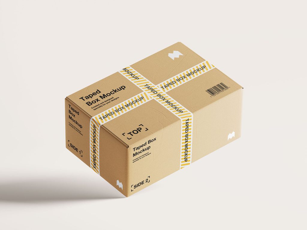 Taped box mockup - Mockups Design