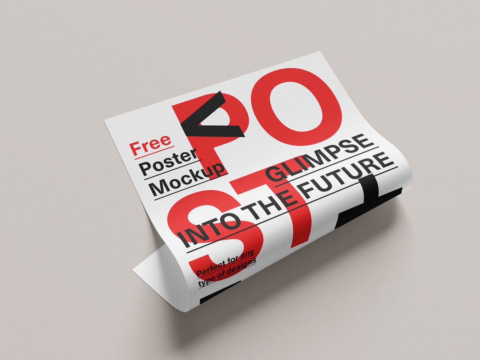 Curved poster mockup - Instant Download