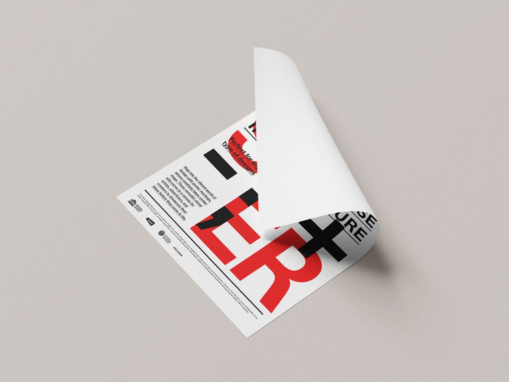 Curved poster mockup - Instant Download