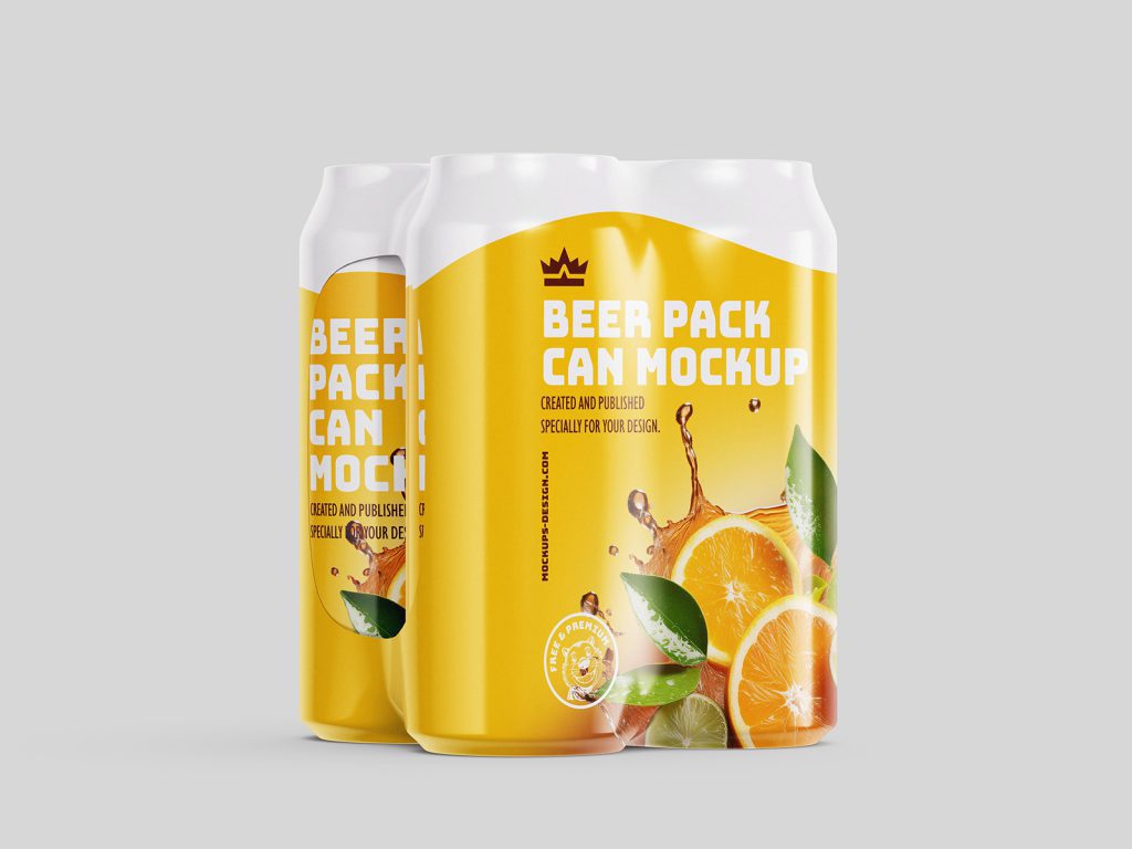 Beer foil 4-pack mockup - Mockups Design