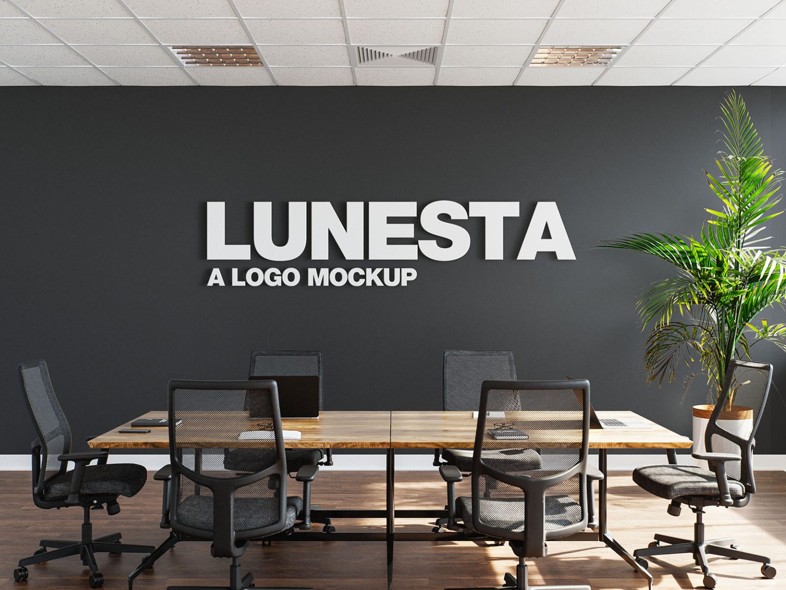 Conference room logo mockup - Mockups Design